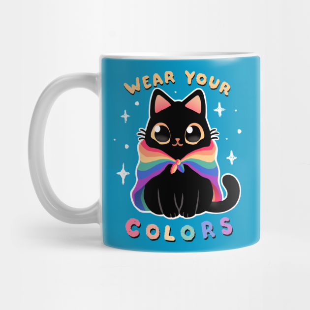 Lgbt Pride Cat Kawaii Rainbow Kitty Wear Your Colors Lgbt Mug